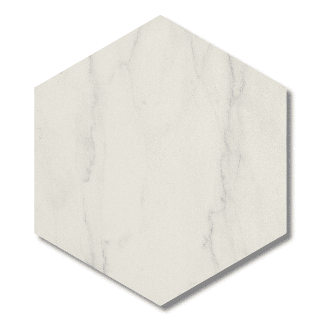 Veriya Verona Hexagon White Wall & Floor Tiles | Elliren